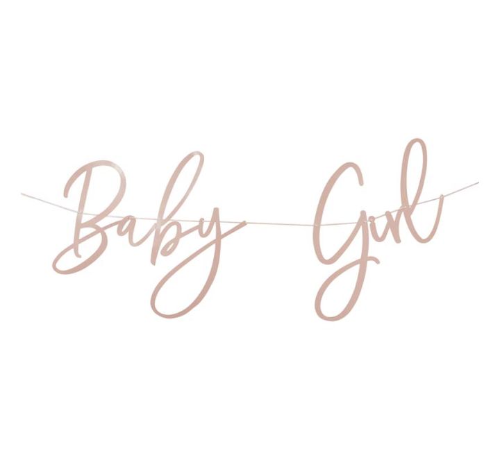Pink Baby Girl Script Banner – Party Crashers London